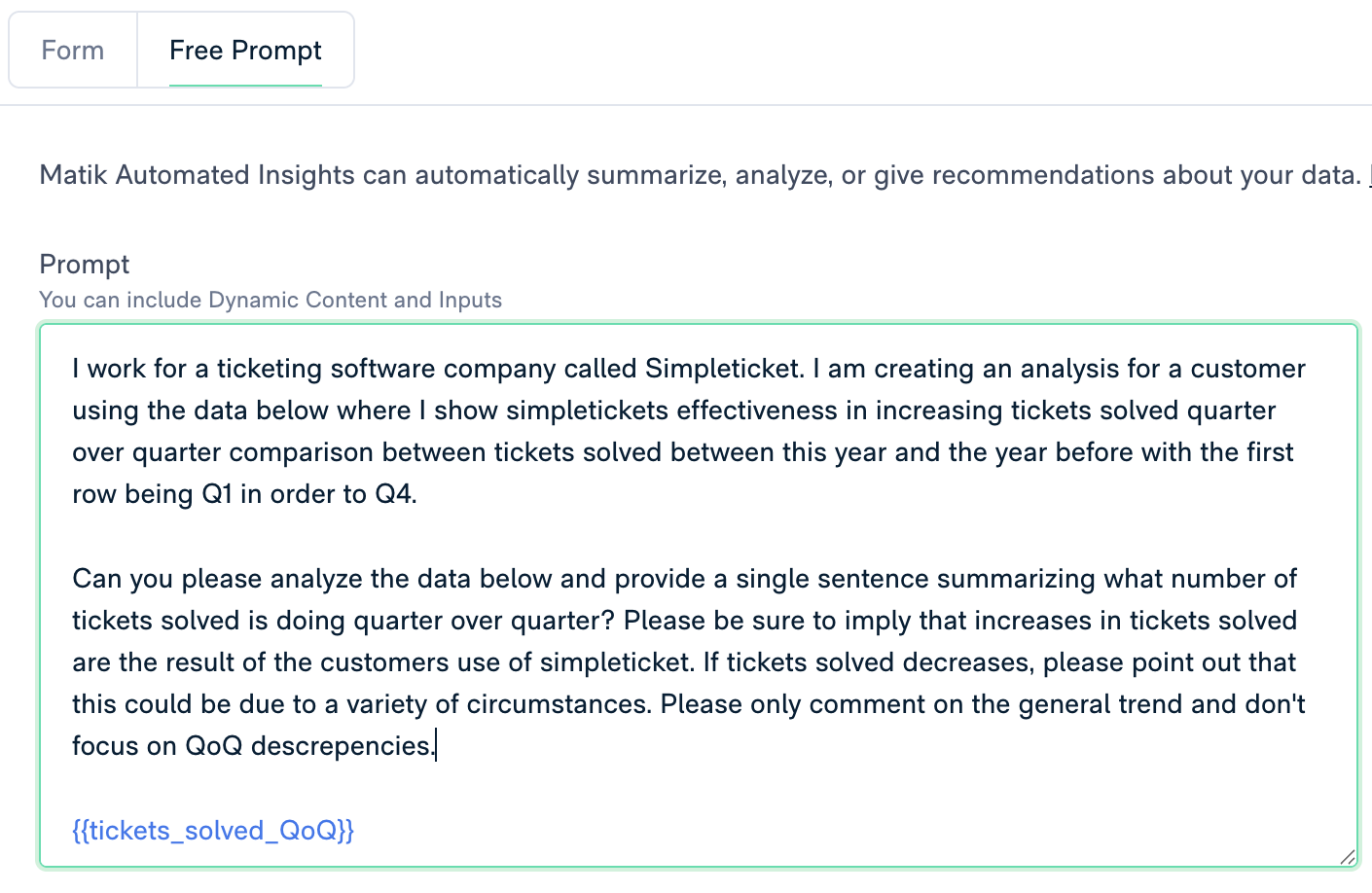 Using Matik Insights Dynamic Content – Matik